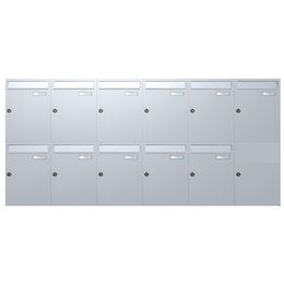 C-01 11er Edelstahl V2A Wandbriefkastenanlage Aufputz