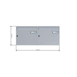 A-015 2er Edelstahl V2A Wandbriefkastenanlage Aufputz