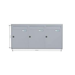 C-01 3er Edelstahl V2A Briefkastenanlage Unterputz