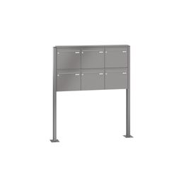 LEABOX 6er freistehende Briefkastenanlage in RAL 9016 (Fu&szlig;platten)...