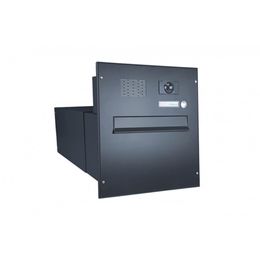 XXL Kamera Mauerdurchwurf Briefkasten in RAL 7016 mit Busch-Jaeger...