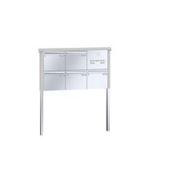 LEABOX 5er freistehende Briefkastenanlage mit Sprechfeld in V2A...