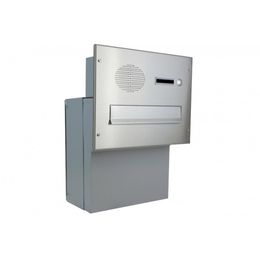 Edelstahl Mauerdurchwurf Briefkasten mit Sprechsieb - T: 18-27 cm -...