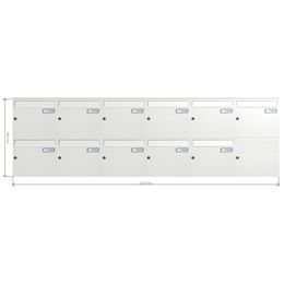 A-015 11er Edelstahl V2A Wandbriefkastenanlage Aufputz