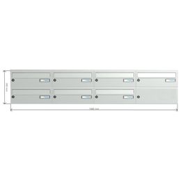 B-015 7er Edelstahl V2A Wandbriefkastenanlage Aufputz