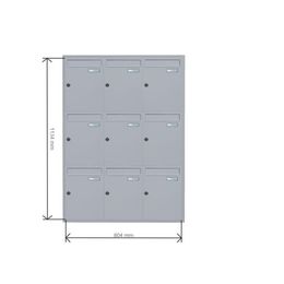 C-01 9er Edelstahl V2A Briefkastenanlage Unterputz