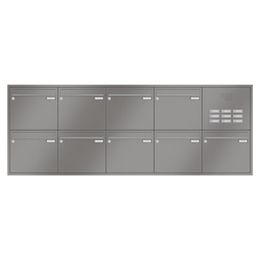 LEABOX 9er Unterputzbriefkastenanlage mit Sprechfeld in RAL 9007