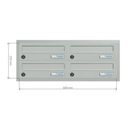 B-01 4er Edelstahl V2A Briefkastenanlage Unterputz