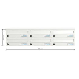 B-01 6er Edelstahl V2A Wandbriefkastenanlage Aufputz