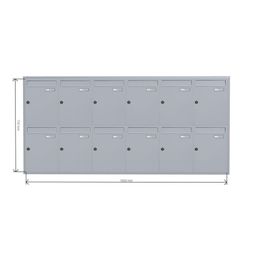 C-01 12er Edelstahl V2A Briefkastenanlage Unterputz