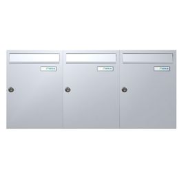 C-01 3er Edelstahl V2A Wandbriefkastenanlage Aufputz