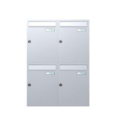 C-01 4er Edelstahl V2A Wandbriefkastenanlage Aufputz