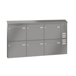 LEABOX 6er Aufputzbriefkastenanlage mit Sprechfeld in RAL 7016 - LEA20