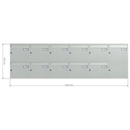 A-01 11er Edelstahl V2A Wandbriefkastenanlage Aufputz