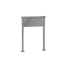 LEABOX 2er freistehende Briefkastenanlage in RAL 9007 (Fu&szlig;platten) - LEA20