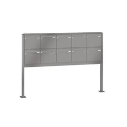 LEABOX 10er freistehende Briefkastenanlage in RAL 7016 (Fu&szlig;platten)...