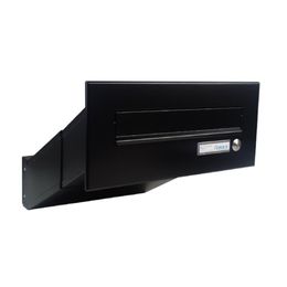 Mauerdurchwurf Briefkasten in RAL 9005 mit Klingel - T: 23-38 cm - D-041