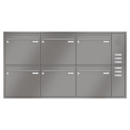 LEABOX 6er Unterputzbriefkastenanlage mit Sprechfeld in RAL 9007