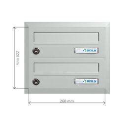 B-016 2er Edelstahl V2A Briefkastenanlage Unterputz