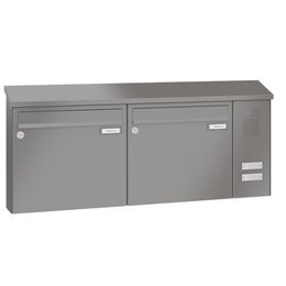 LEABOX 2er Aufputzbriefkastenanlage mit Sprechfeld in RAL 7016 - LEA20