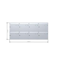 A-015 8er Edelstahl V2A Wandbriefkastenanlage Aufputz