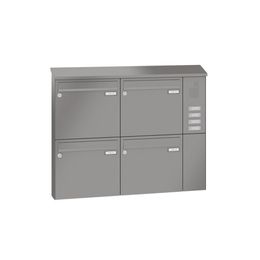LEABOX 4er Aufputzbriefkastenanlage mit Sprechfeld in RAL 9016 - LEA20