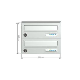 B-016 2er Edelstahl V2A Wandbriefkastenanlage Aufputz