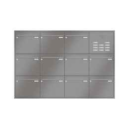 LEABOX 11er Unterputzbriefkastenanlage mit Sprechfeld in RAL 9007
