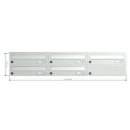 B-017 5er Edelstahl V2A Wandbriefkastenanlage Aufputz