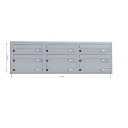 B-017 9er Edelstahl V2A Briefkastenanlage Unterputz