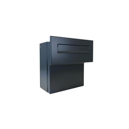 Mauerdurchwurf Briefkasten in RAL 7016 ohne Namensschild - T: 18-27 cm - F-04
