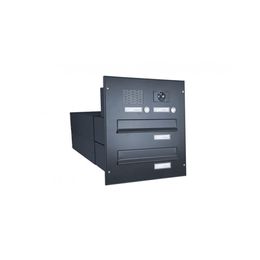 2er Kamera Durchwurf Briefkastenanlage in RAL 7016 mit Busch-Jaeger...