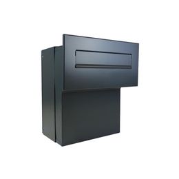 Mauerdurchwurf Briefkasten in RAL 7016 ohne Namensschild - T: 18-27 cm - F-046