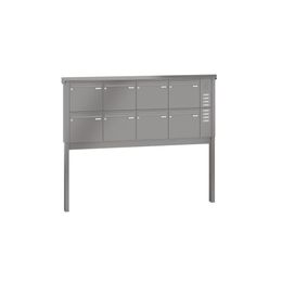 LEABOX 8er freistehende Briefkastenanlage mit Sprechfeld in RAL 9016 (einbetonieren) - LEA20