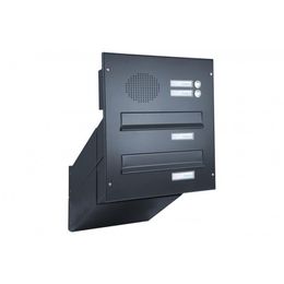 2er Durchwurfbriefkastenanlage in RAL 9005 mit Busch-Jaeger...