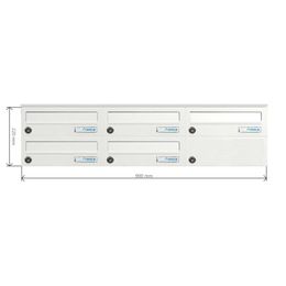 B-01 5er Edelstahl V2A Wandbriefkastenanlage Aufputz