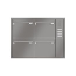 LEABOX 4er Unterputzbriefkastenanlage mit Sprechfeld in RAL 9007