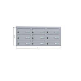 B-016 9er Edelstahl V2A Briefkastenanlage Unterputz
