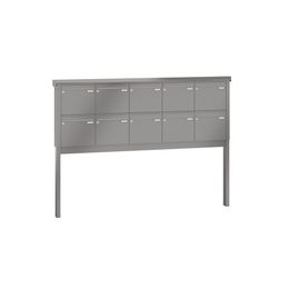 LEABOX 10er freistehende Briefkastenanlage in RAL 9007...