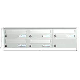 B-016 5er Edelstahl V2A Wandbriefkastenanlage Aufputz
