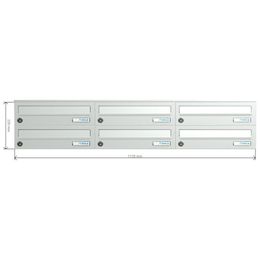 B-017 6er Edelstahl V2A Wandbriefkastenanlage Aufputz