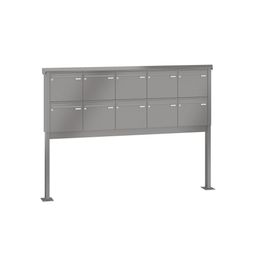 LEABOX 10er freistehende Briefkastenanlage in RAL 7016 (Fu&szlig;platten)...