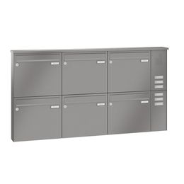 LEABOX 6er Aufputzbriefkastenanlage mit Sprechfeld in RAL 7016 - LEA3