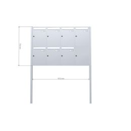 C-01 7er Freistehende Edelstahl V2A Briefkastenanlage zum Einbetonieren