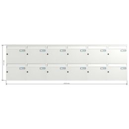 A-015 12er Edelstahl V2A Wandbriefkastenanlage Aufputz