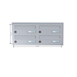 B-016 4er Edelstahl V2A Briefkastenanlage Unterputz