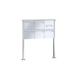 LEABOX 5er freistehende Briefkastenanlage mit Sprechfeld in V2A...