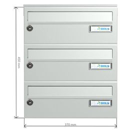 B-015 3er Edelstahl V2A Wandbriefkastenanlage Aufputz