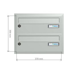 B-015 2er Edelstahl V2A Briefkastenanlage Unterputz