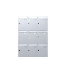C-01 9er Edelstahl V2A Wandbriefkastenanlage Aufputz